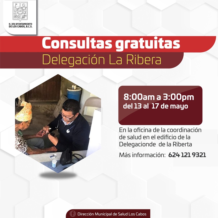Ofrece la Dirección Municipal de Salud consultas gratuitas en la Delegación de La Ribera ...